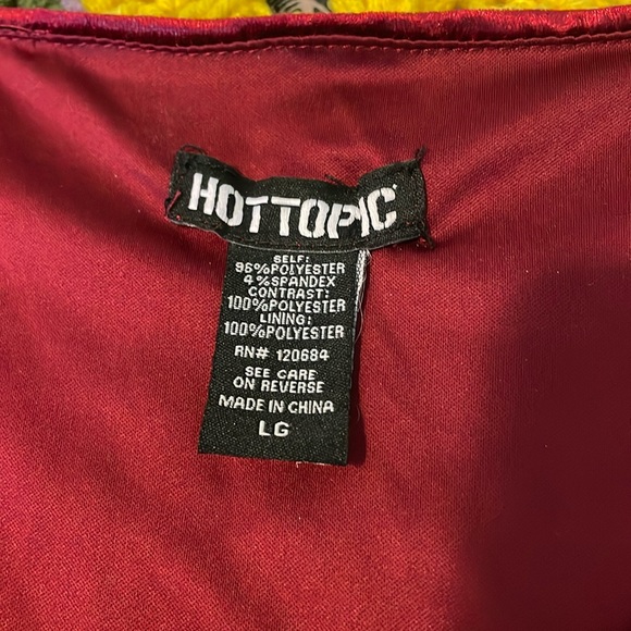 Hot Topic | Dresses | Hot Topic Red Crushed Velvet Sheer Black Underlay ...